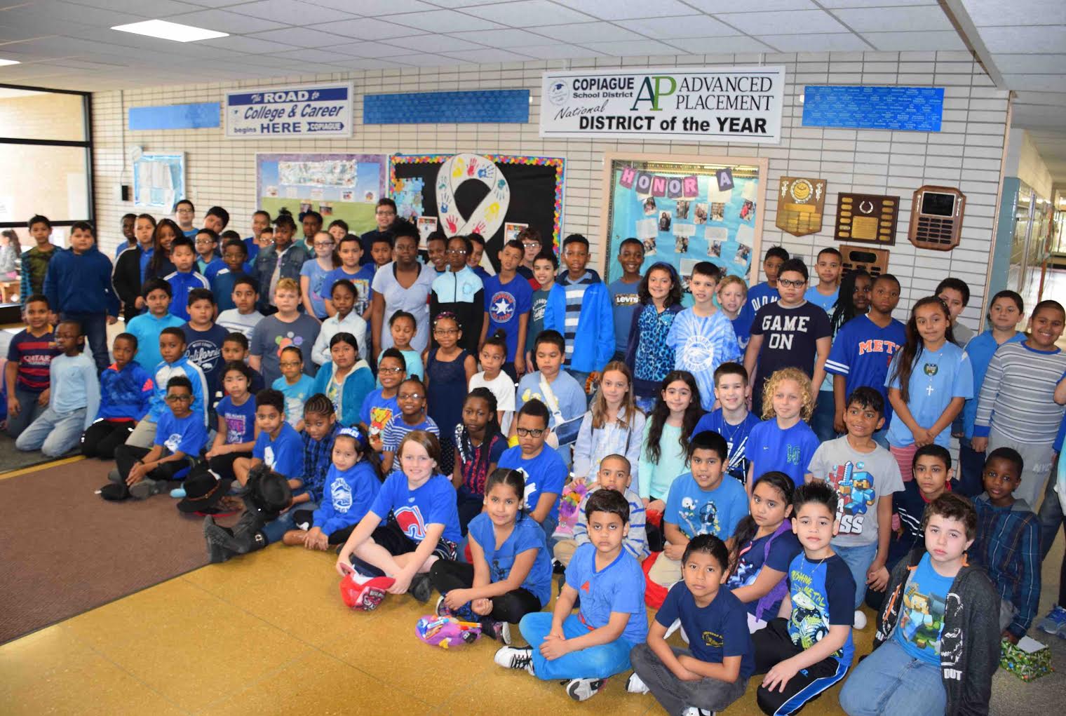 A Sea Of Blue At Susan E. Wiley | Team Up 4 Community
