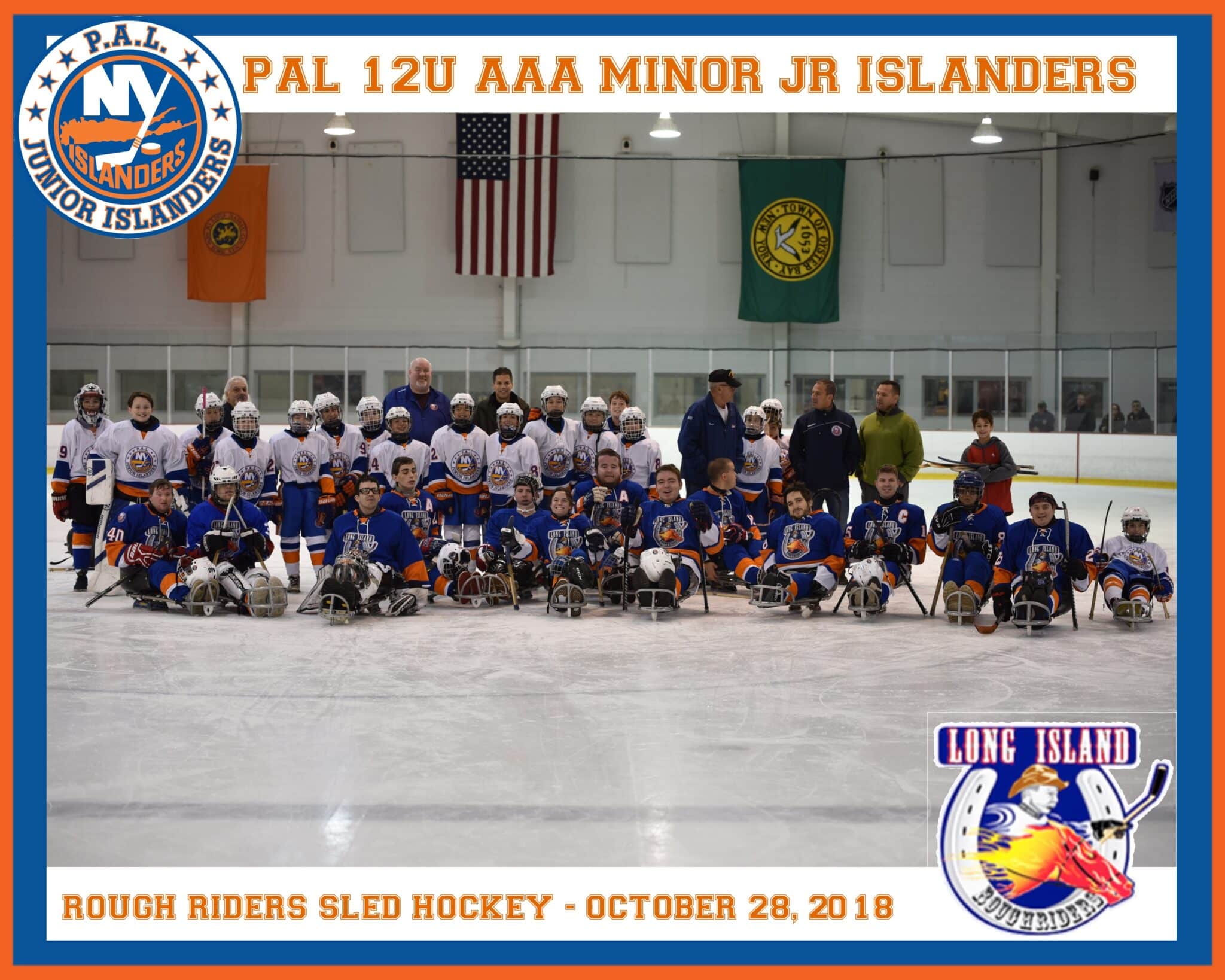 PAL 12U AAA MINOR JR ISLANDERS scrimmaged with LI ROUGHRIDERS SLED ...