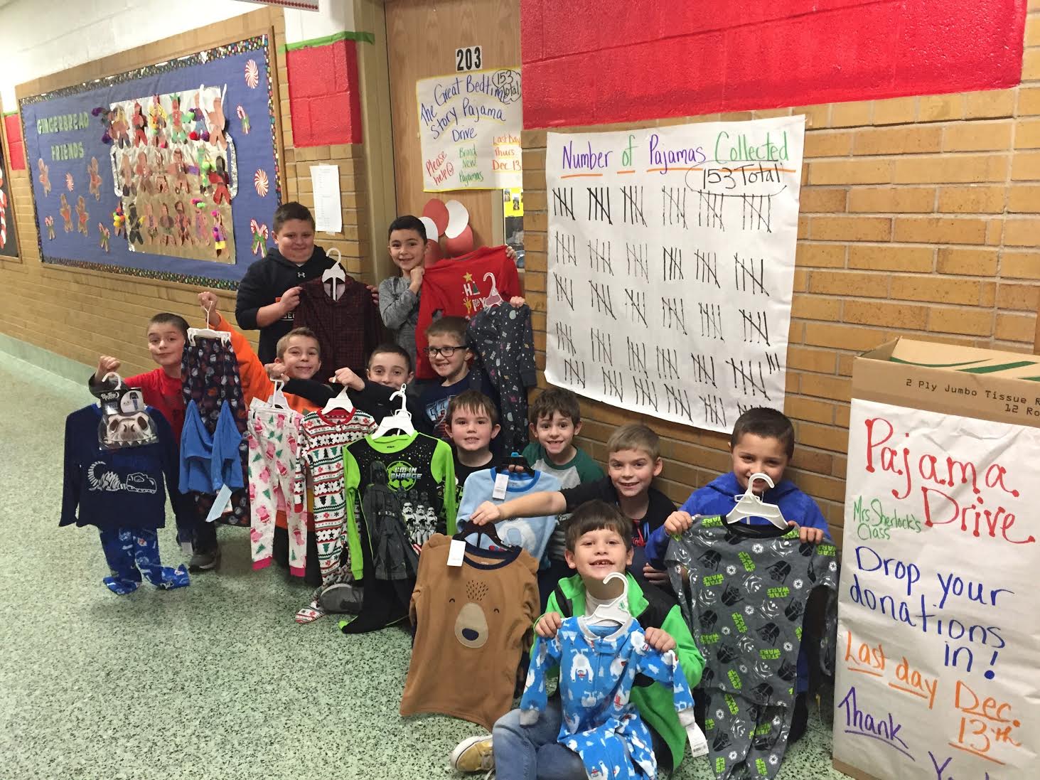 Timber Point second-graders collect 153 pairs for Pajama Program | Team ...