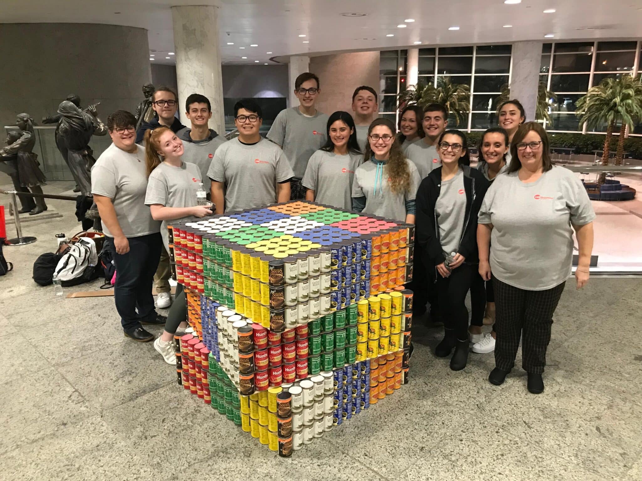 Students constructed Rubik’s cube for CANstruction | Team Up 4 Community