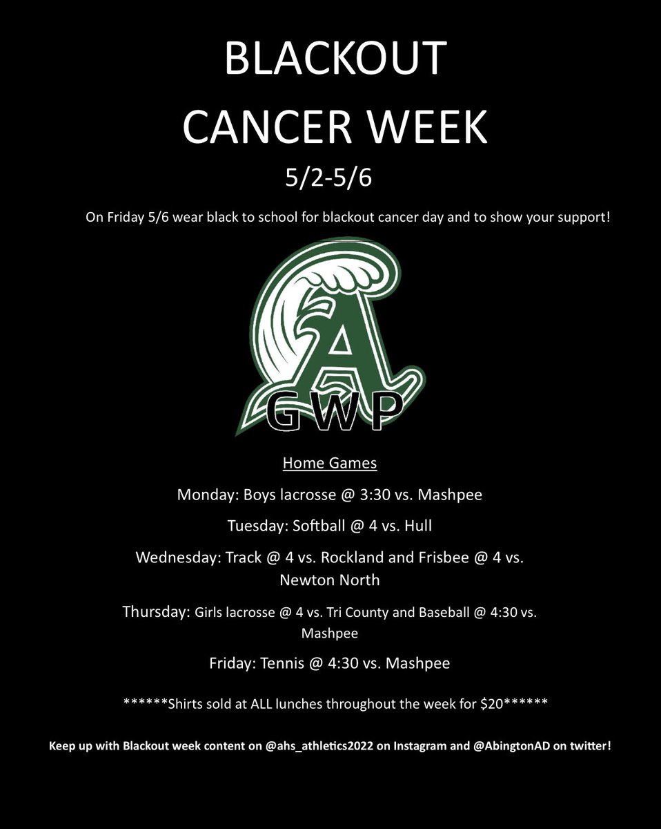 Abington SAAC “Blackout Cancer” week | Team Up 4 Community