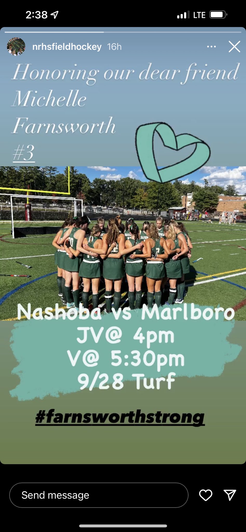 Nashoba Field Hockey Honoring Michelle Farnsworth scholarship fund ...
