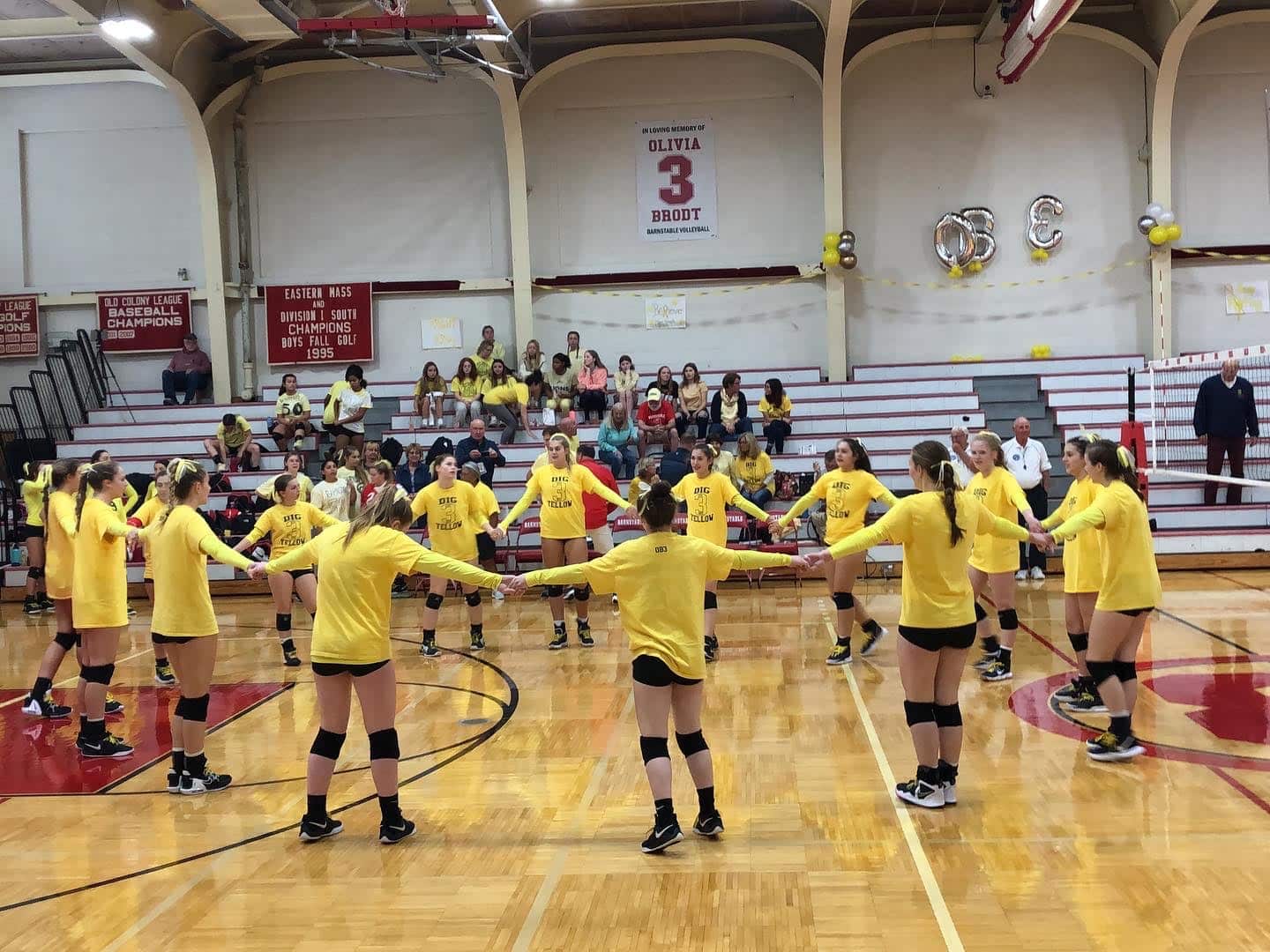 Barnstable Girls Volleyball Dig Yellow Game | Team Up 4 Community