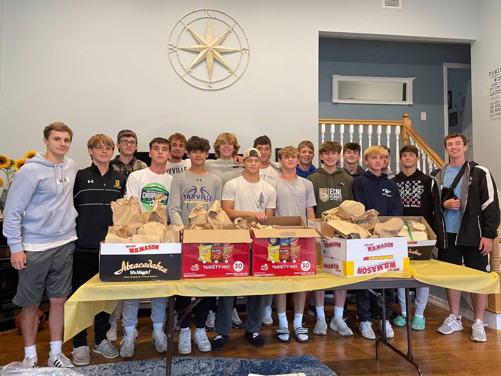The Sayville Boys Varsity Soccer team made 60 bag lunches for the soup ...