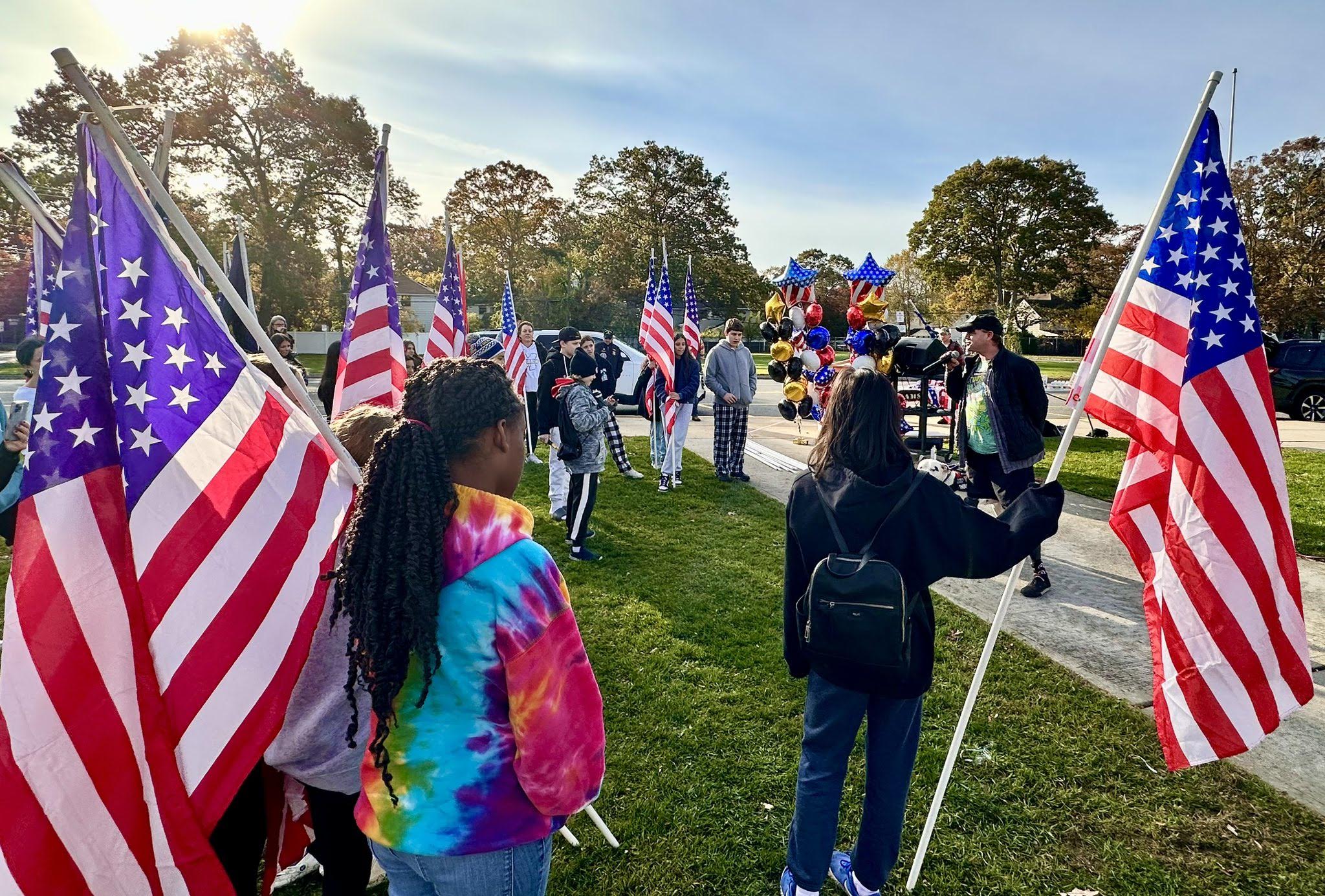 Merrick Avenue MS installs Flag Field of Honor | Team Up 4 Community