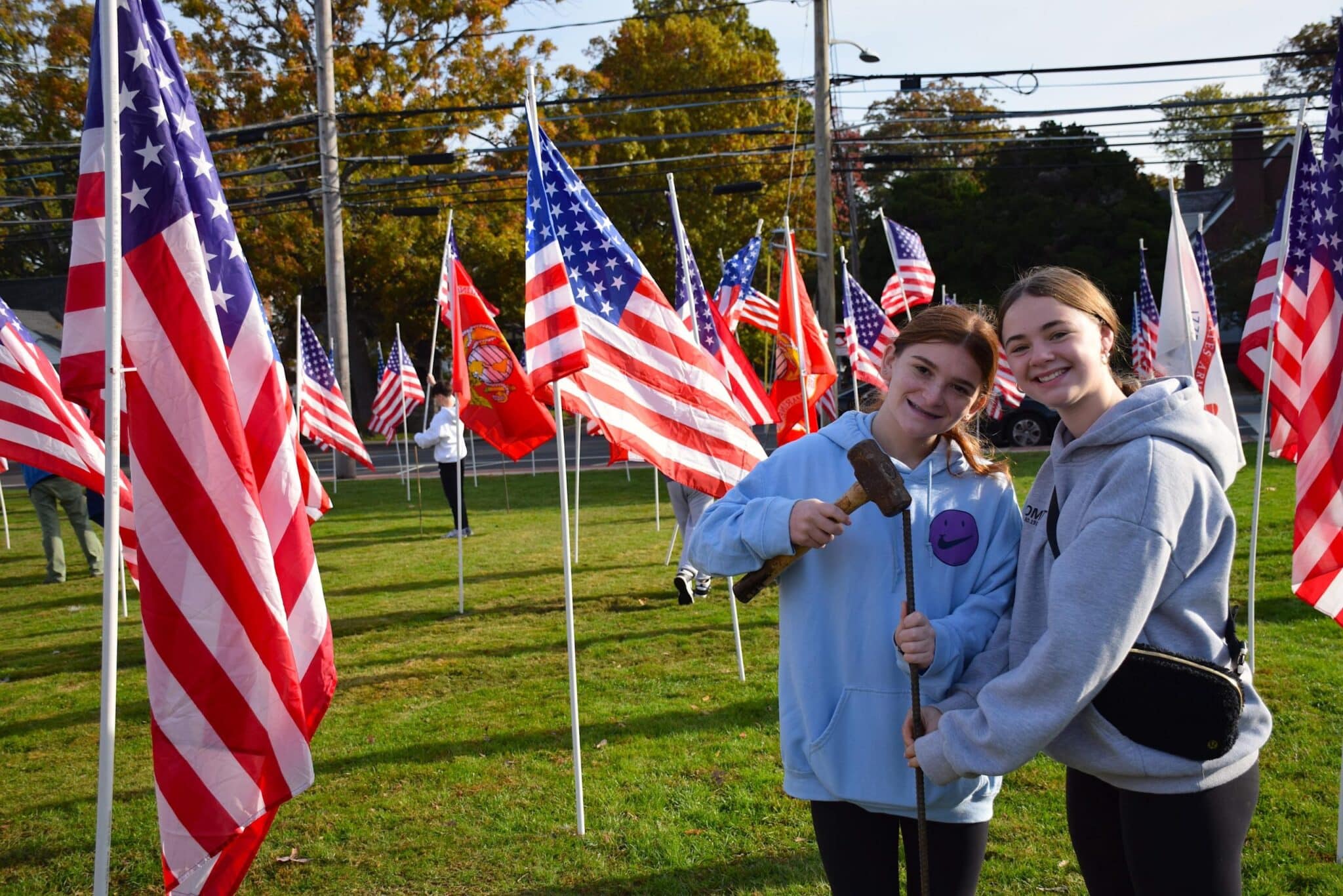 Merrick Avenue MS installs Flag Field of Honor | Team Up 4 Community
