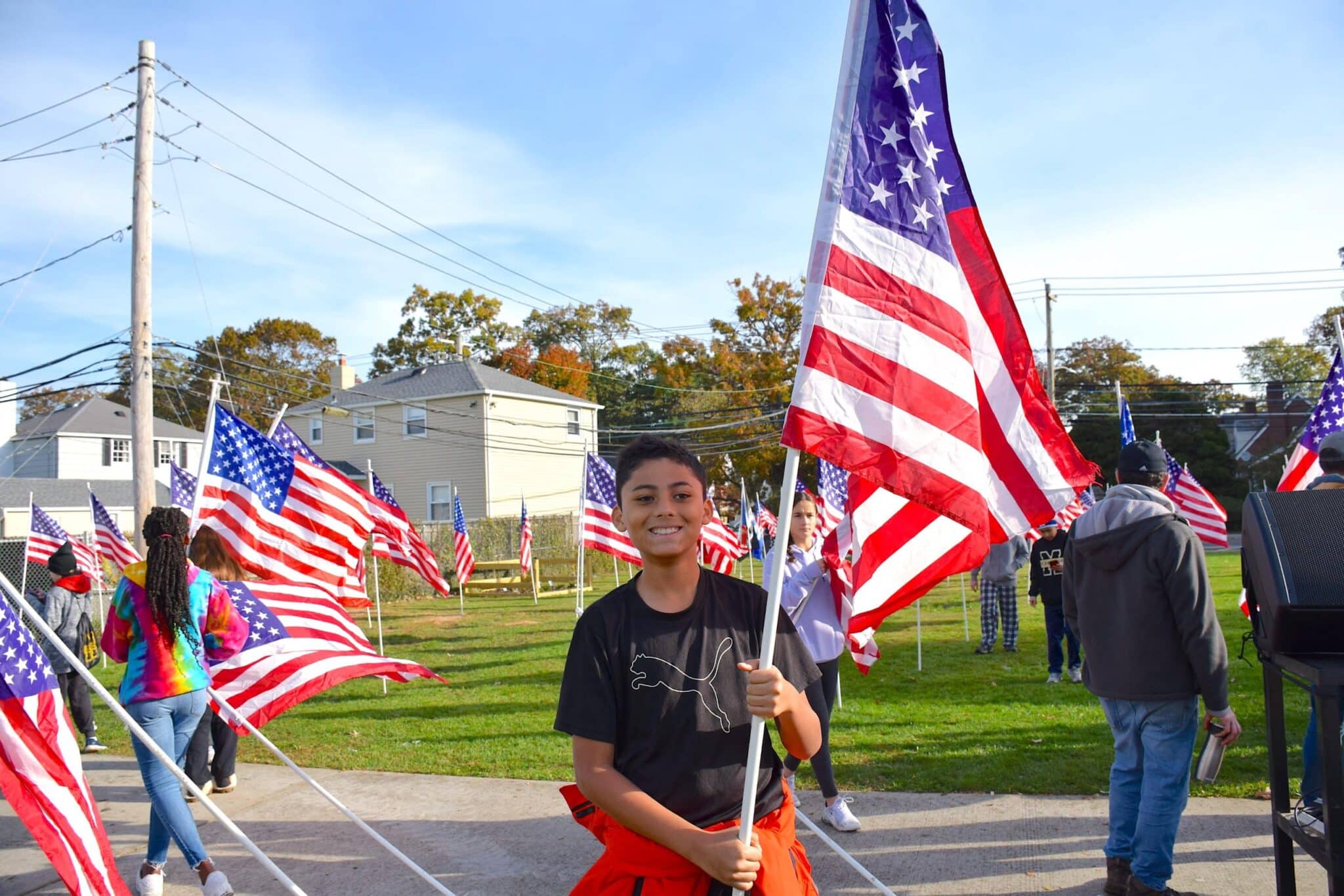 Merrick Avenue MS installs Flag Field of Honor | Team Up 4 Community