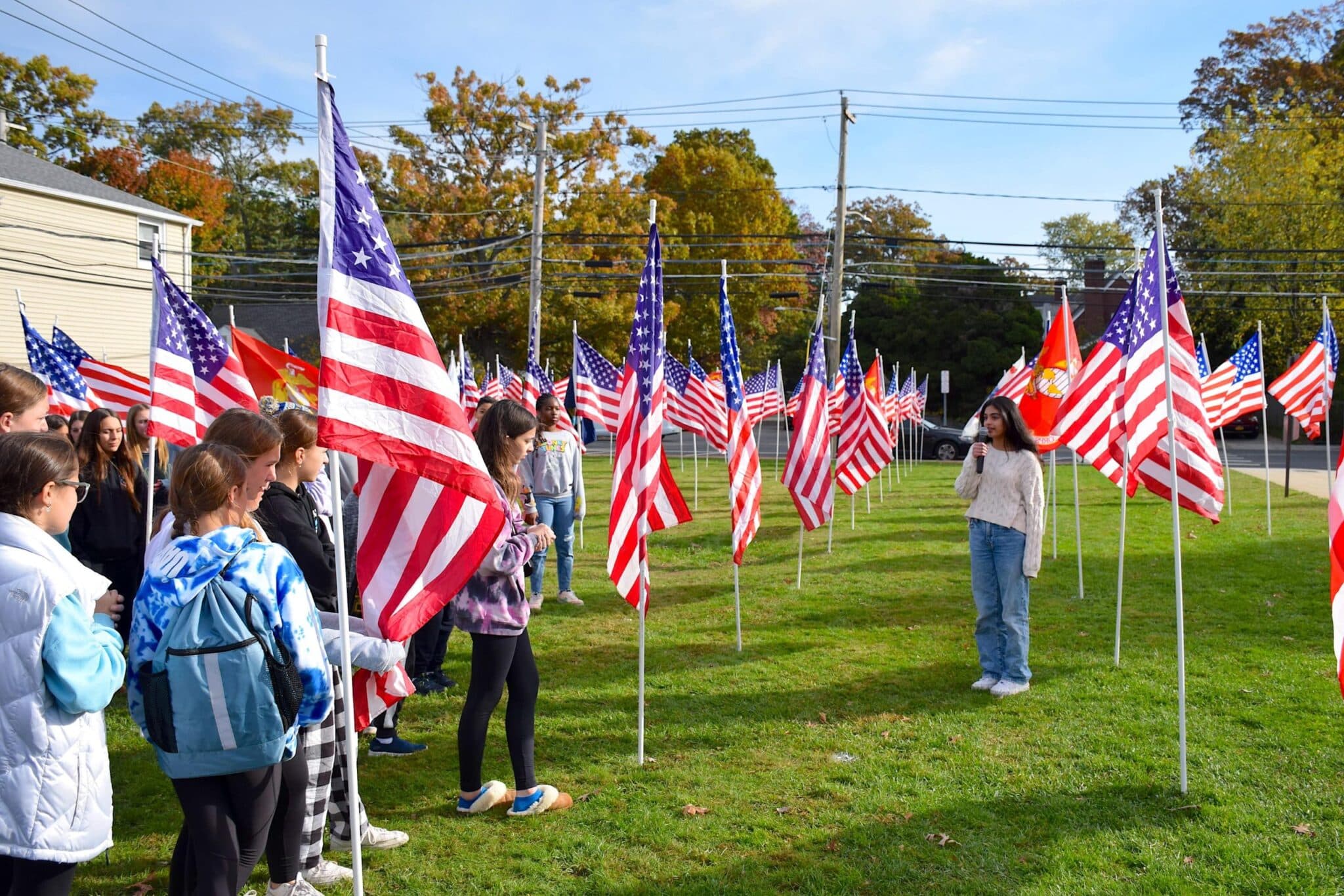 Merrick Avenue MS installs Flag Field of Honor | Team Up 4 Community