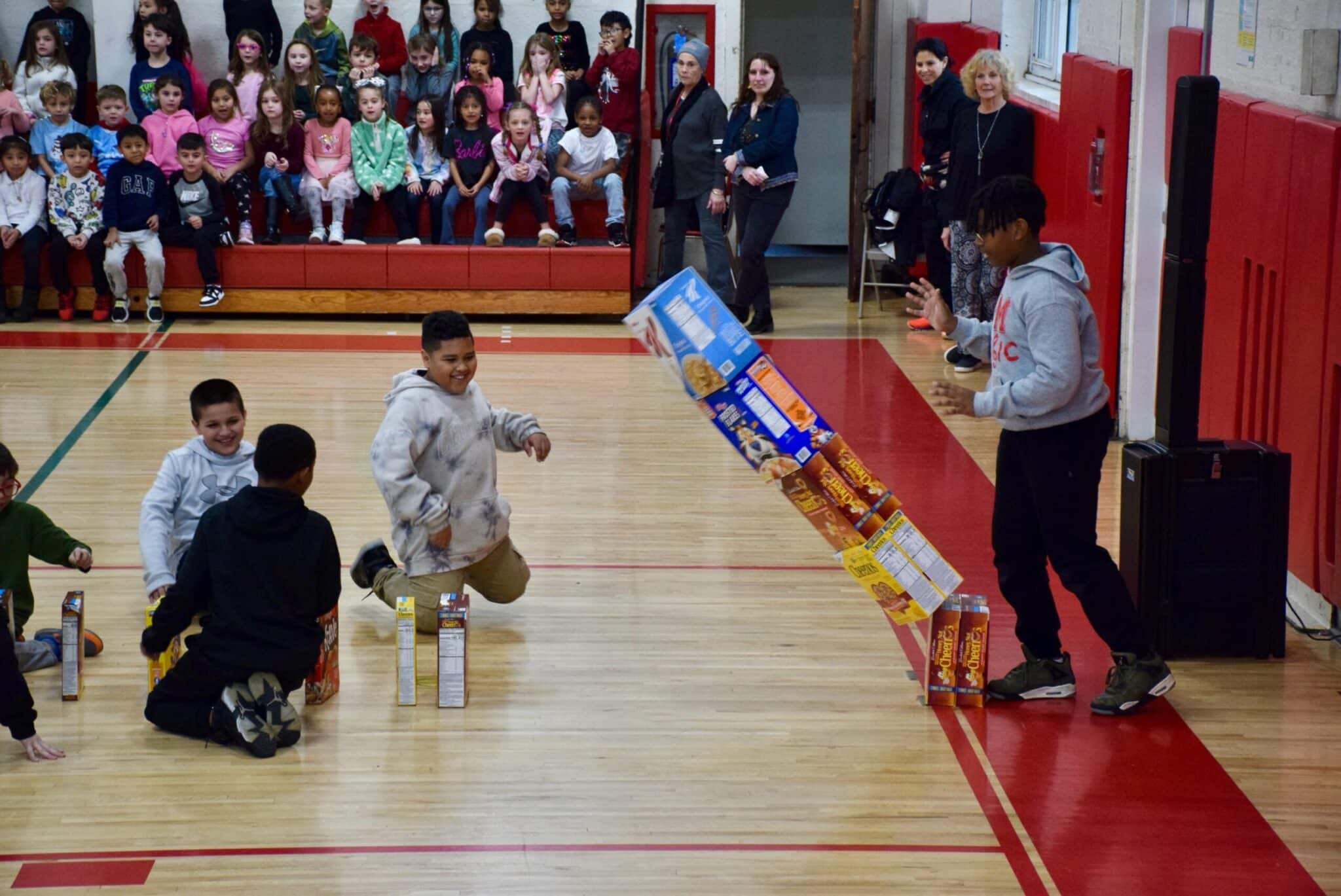 Cereal Box Domino Challenge knocks down hunger | Team Up 4 Community