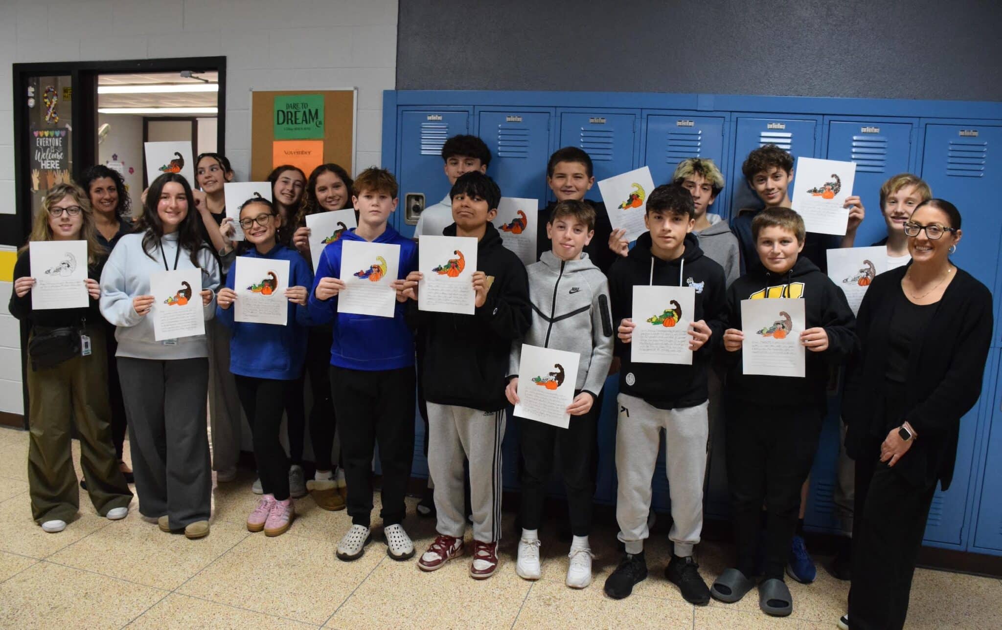 Wantagh students nourish the heart with Thanksgiving letters | Team Up ...