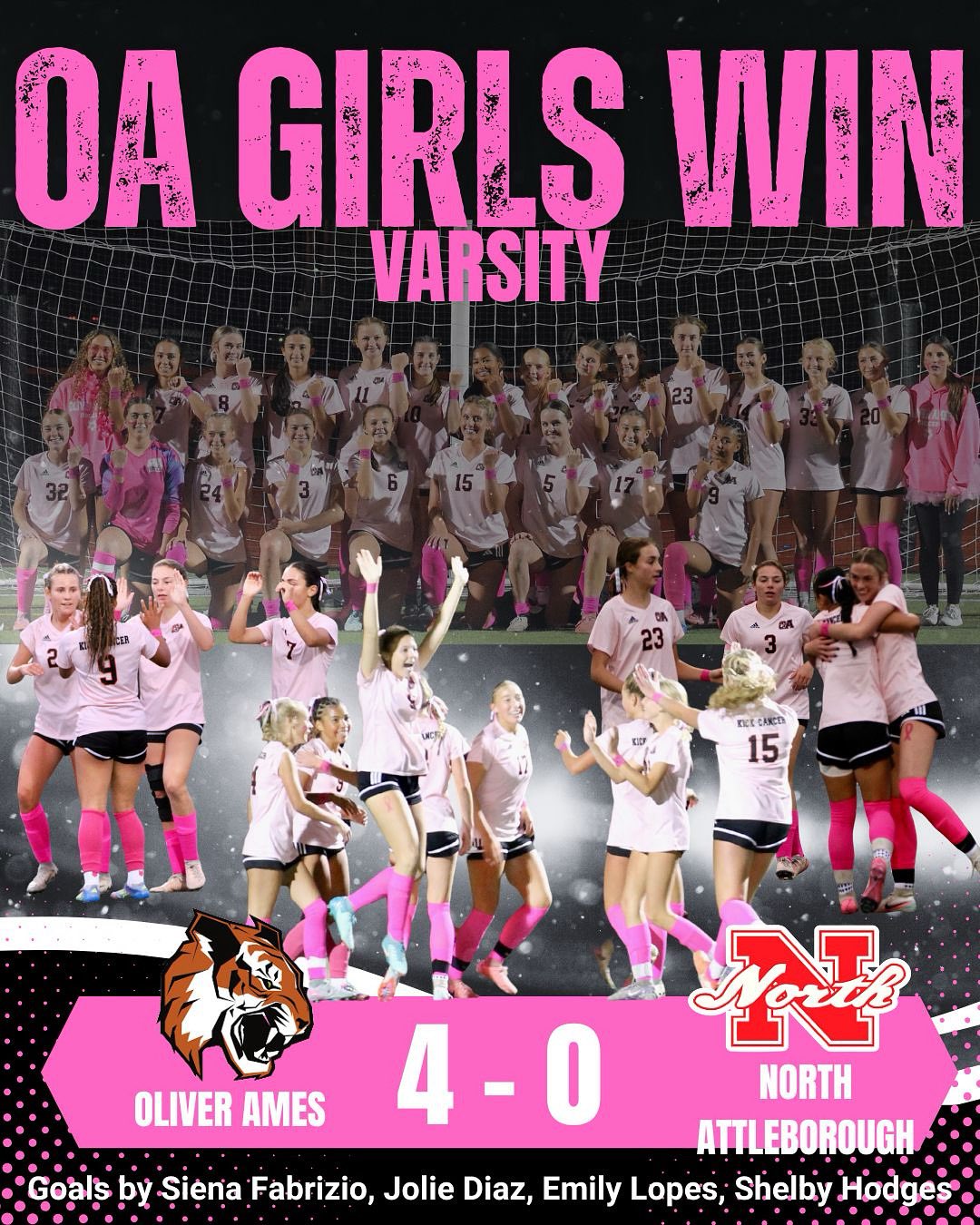 OA Girls Varsity Soccer Scores a Win for Cancer Awarenessss | Team Up 4 ...
